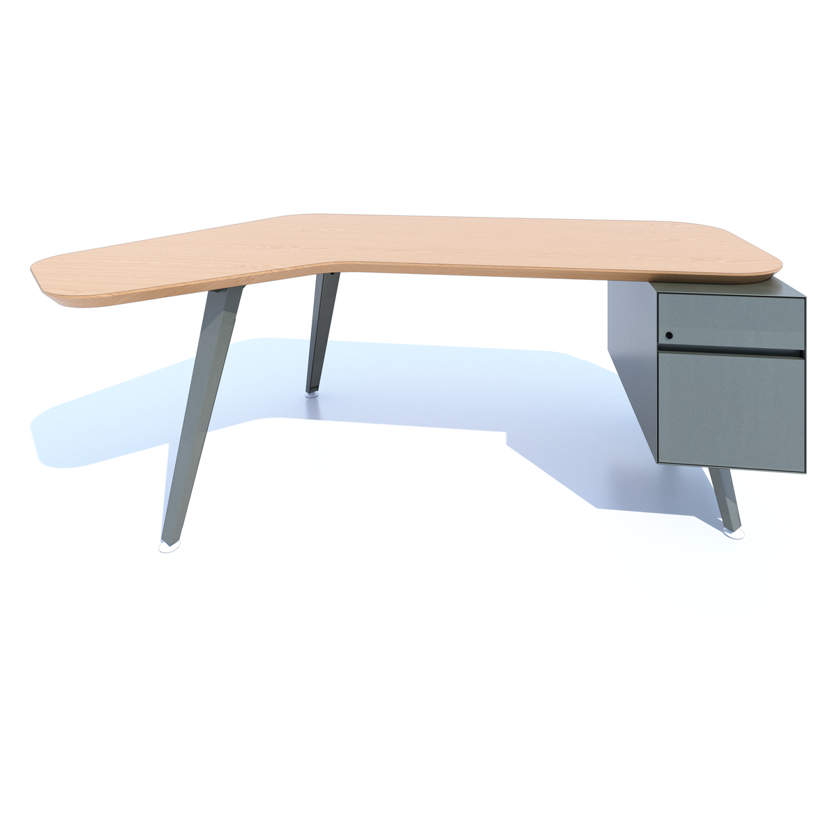 OPE Executive - Boomerang Desk with Support Pedestal – My Unique Office